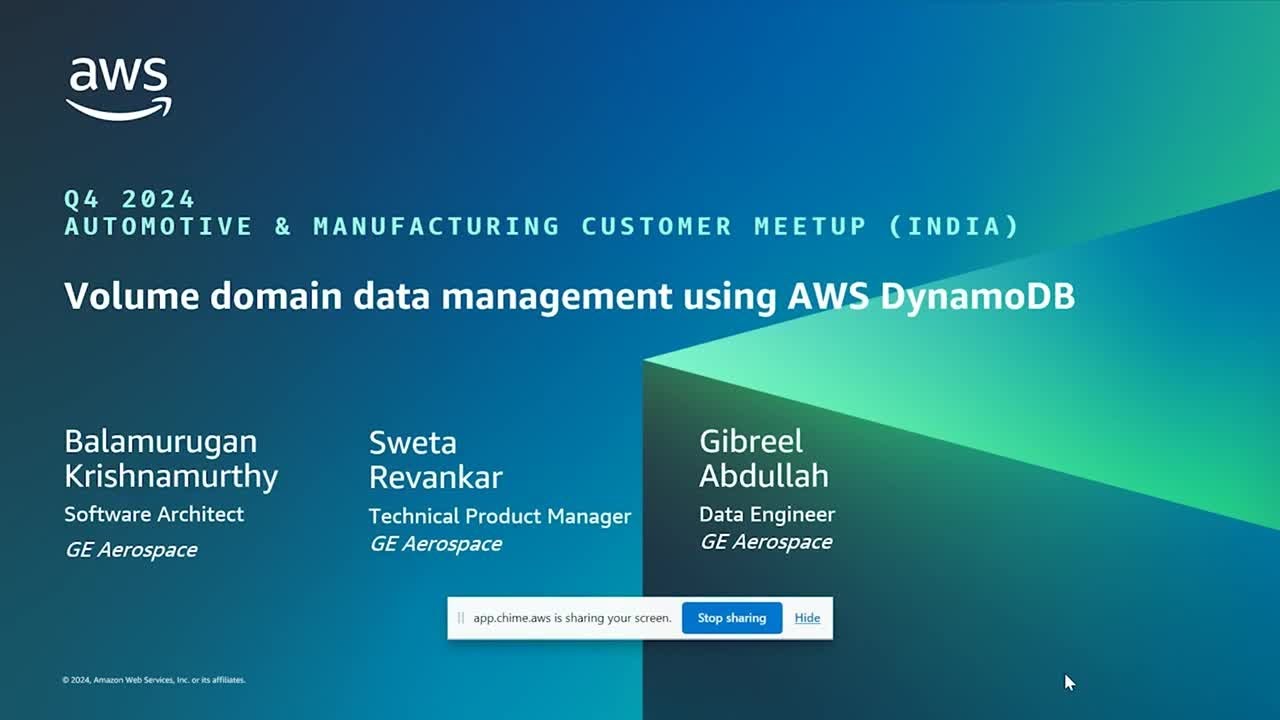 Volume domain data Management using AWS DynamoDB | AWS Events