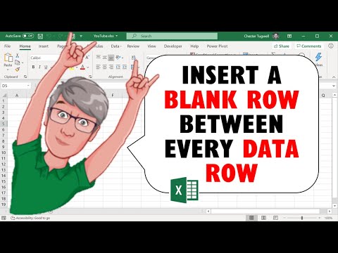 Insert a Blank Row Between Each Data Row or Record in Excel
