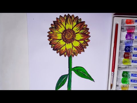 How to draw a Sunflower || With Water Colour