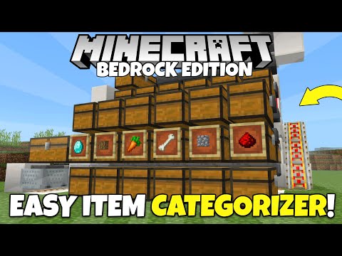 Minecraft Bedrock: EASY Item Categorizer Storage System Tutorial! MCPE Xbox PS5 PC