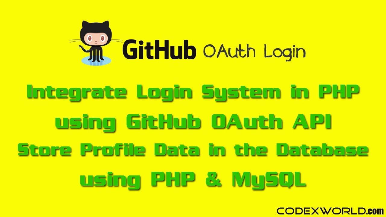 Login with GitHub OAuth API using PHP