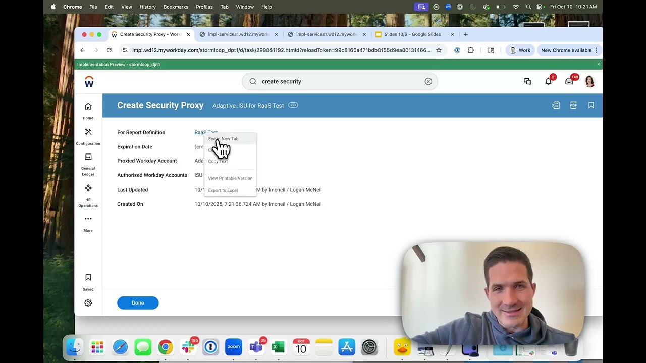 Security Proxy Feature in Workday