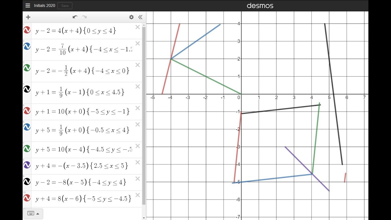 Graphing My Initials On Desmos Project Introduction