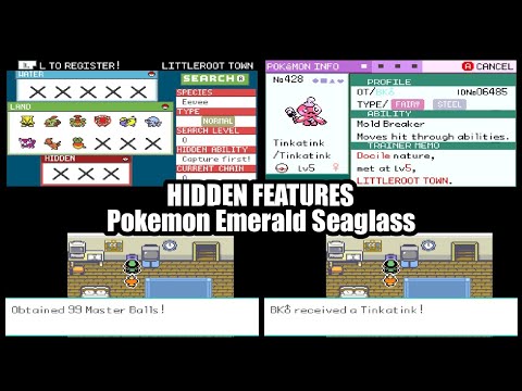 All In-Game Cheat Codes - Pokemon Emerald Seaglass 3.0