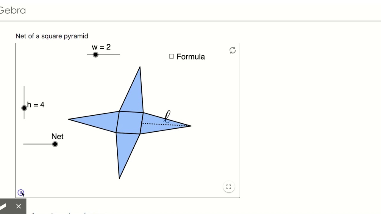 Net of square pyramid – GeoGebra