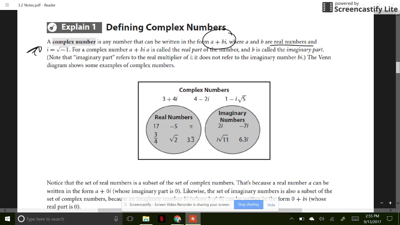 Section 3.2 Part 1 - Complex Numbers