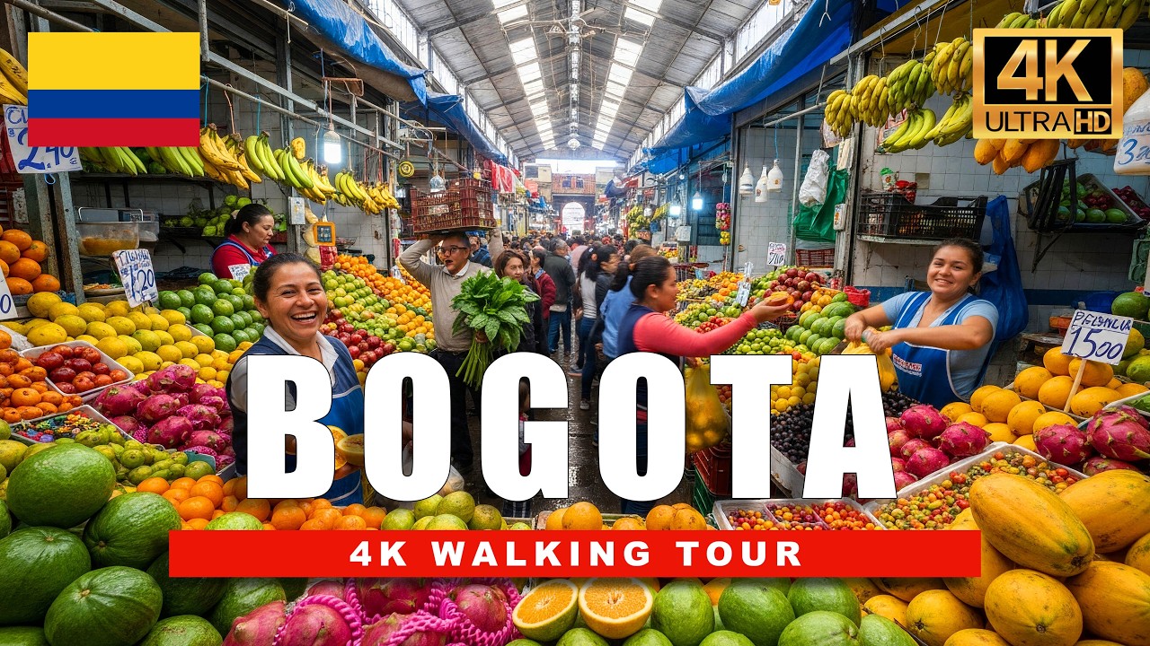 Bogotá Fruit Market Walking Tour 4K 🇨🇴 — Inside Colombia’s Most Colourful Market