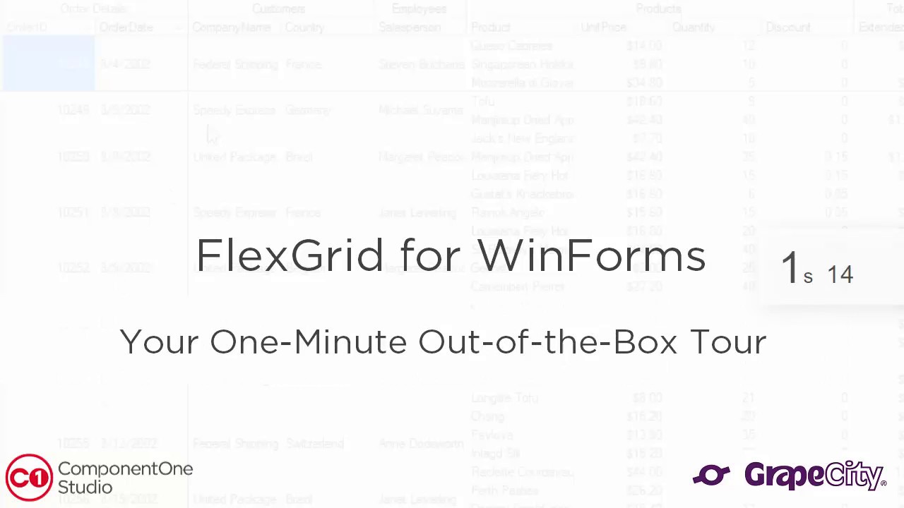 FlexGrid for WinForms: One-Minute Feature Tour
