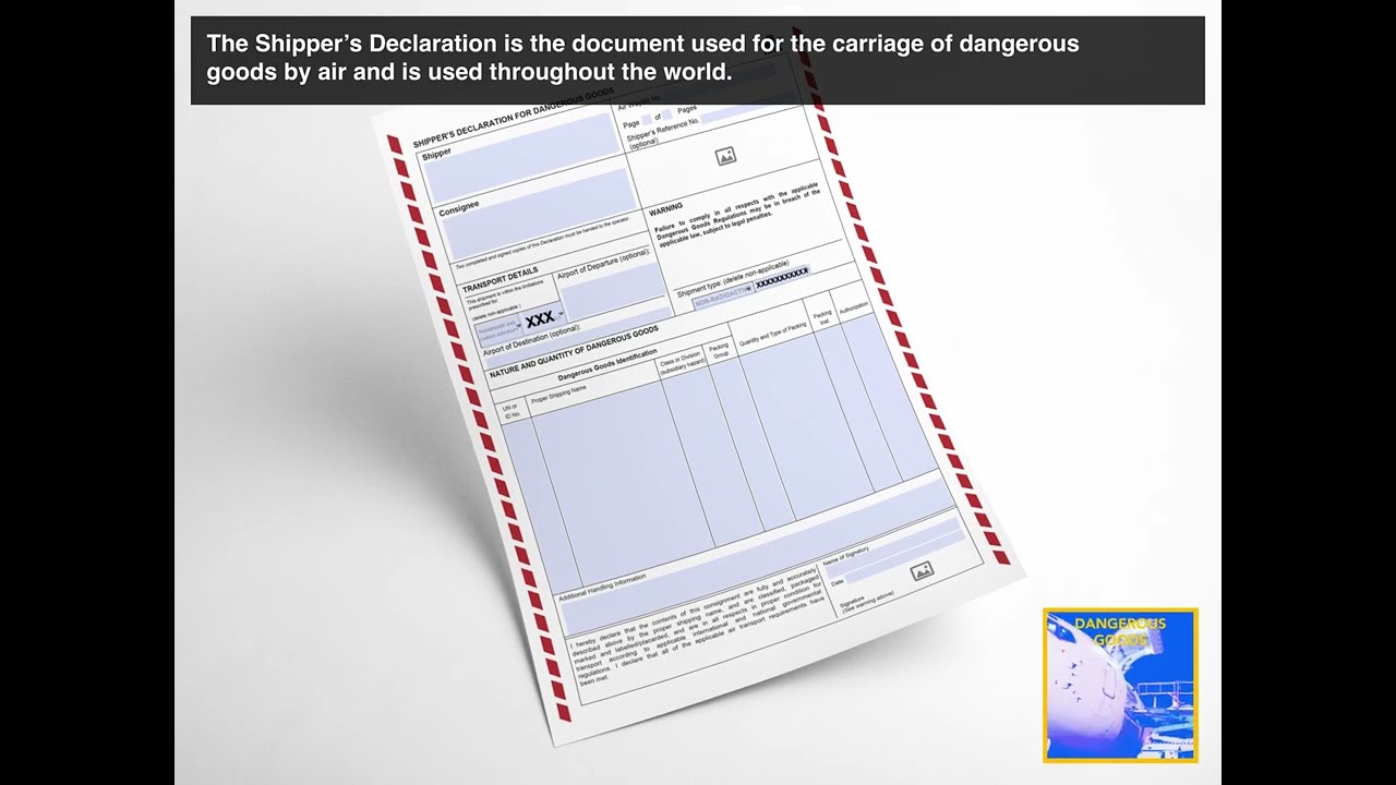What is a 'Shippers Declaration'?