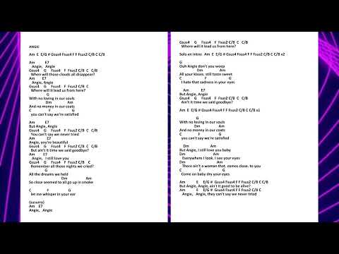 Angie - The Rolling Stones Video Chords and Lyrics