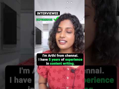 Tell Me About Yourself - Experienced candidates sample answer