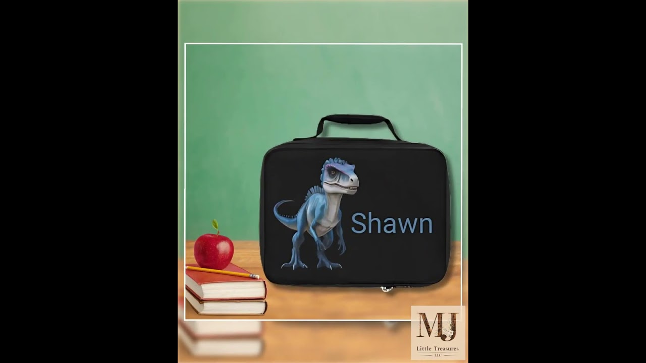 Raptor Lunch Box, Custom Dinosaur Box for Kids, Personalized Dino Bag, School Lunch Tote, Perfect...