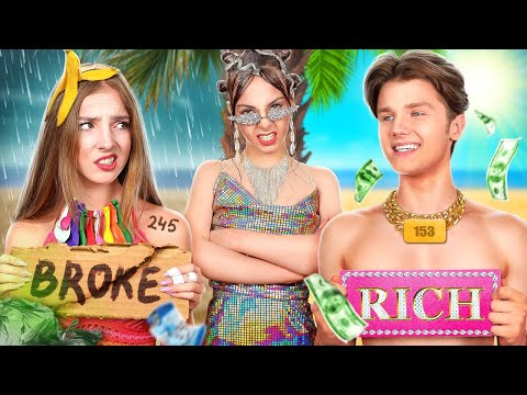 ¡Juegos de Playa Ricos Contra Pobres! Juegos de Supervivencia Chicos Ricos VS Pobres