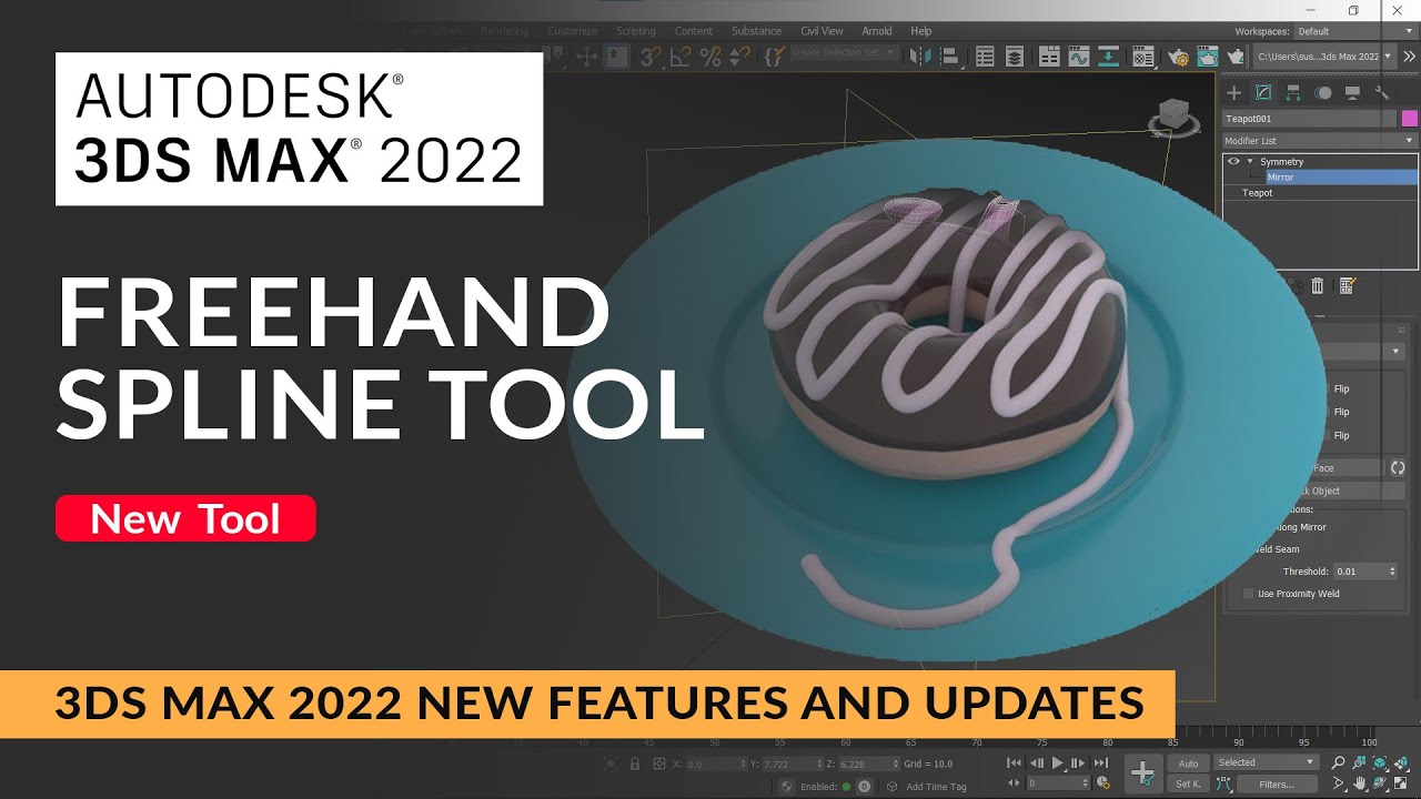 Freehand Spline Tool | 3ds Max 2022 New Features and Updates