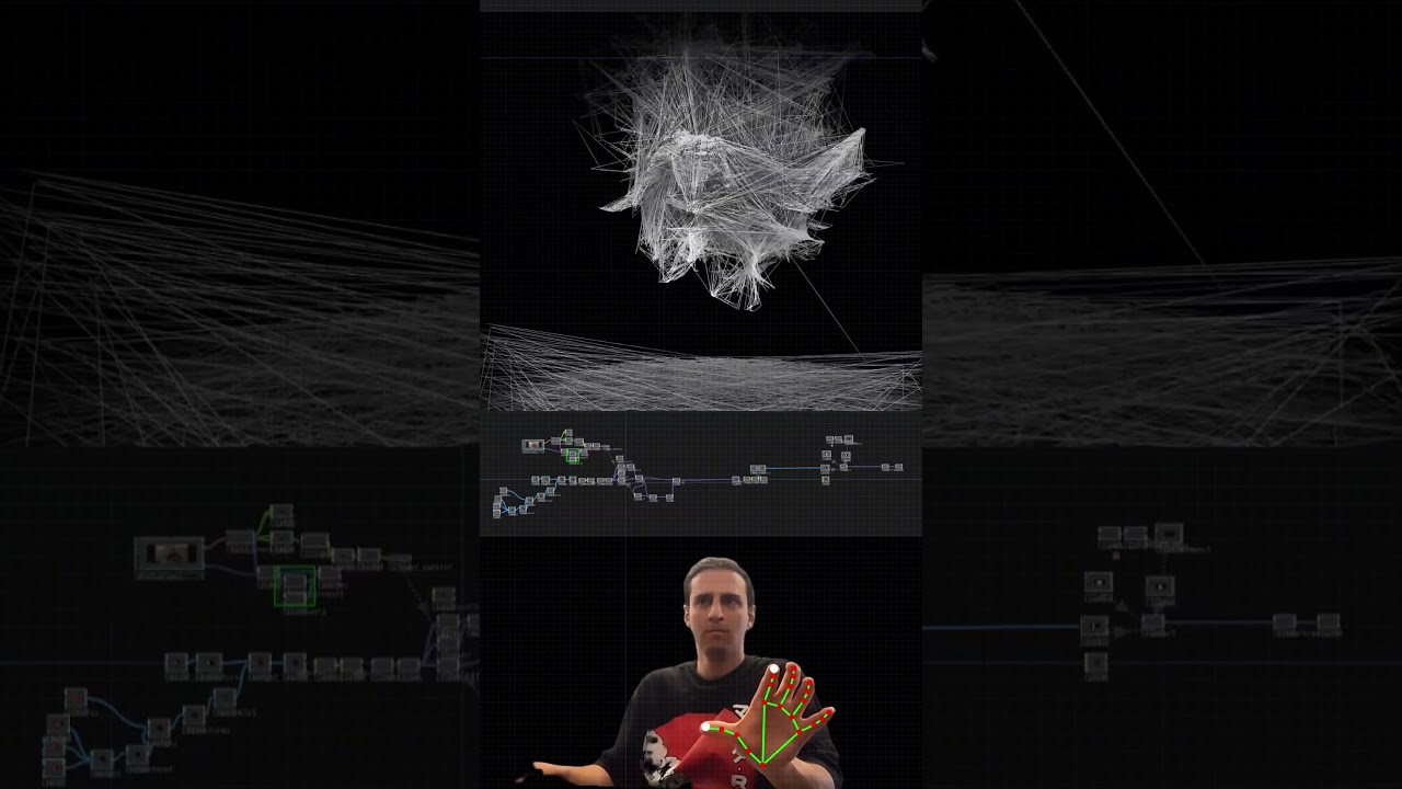 Deconstructing Skull Mesh, with fingers [Touchdesigner + @MediaPipe ]