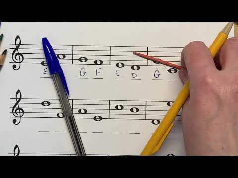 SMS 3rd 4th Grade Music Packet page 6. Treble Clef Worksheet.