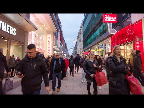 Walking in Stockholm, Sweden - Drottninggatan Shopping Street