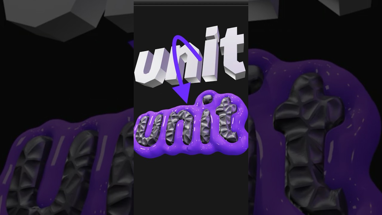 🟣 Make 3D Text with Glossy Purple Shell & Textured Core Tutorial  #3dtext #fontstyle #typography