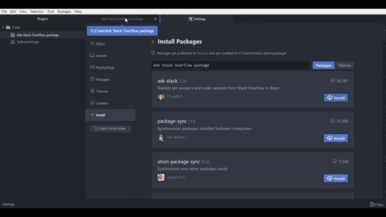 Atom - Ask Stack Overflow
