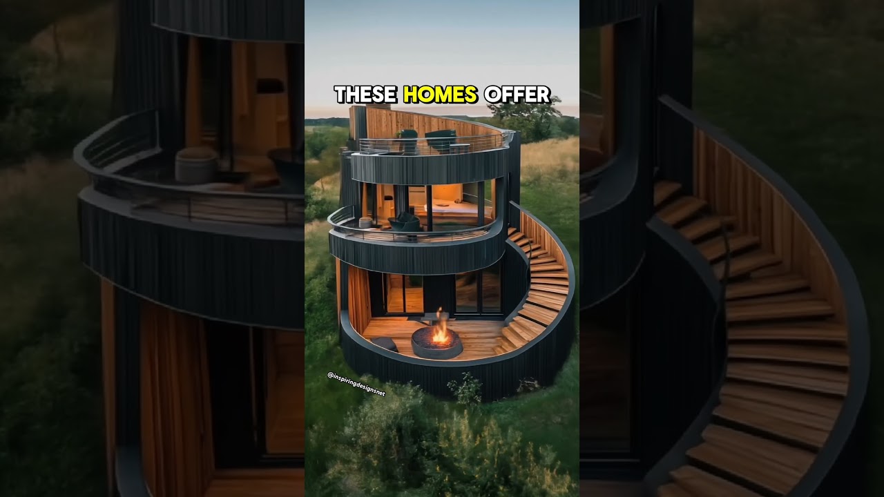 These tiered tiny homes look absolutely stunning! I'd never leave! 🤯🙏🏼#tinyhouse