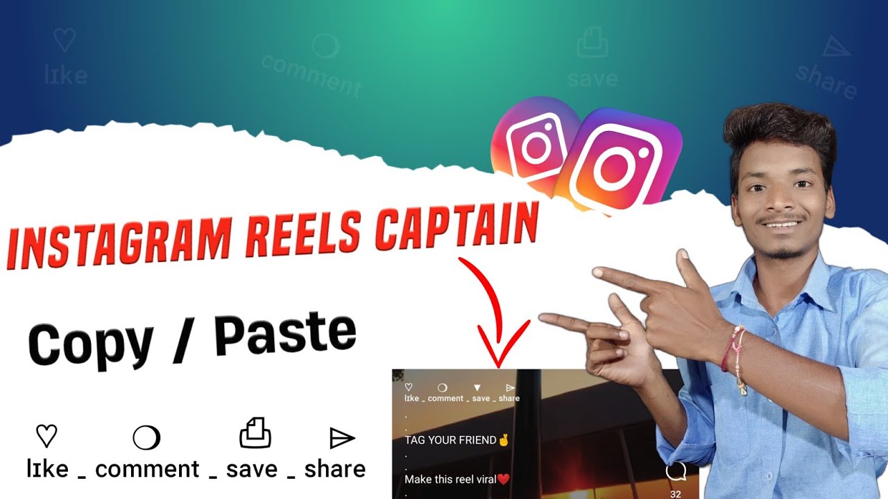 How to Apply Like, Comment, Save and Share Symbol on Instagram Reels Captain