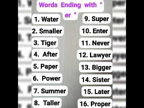 # Words Ending with er 16 words ending with er