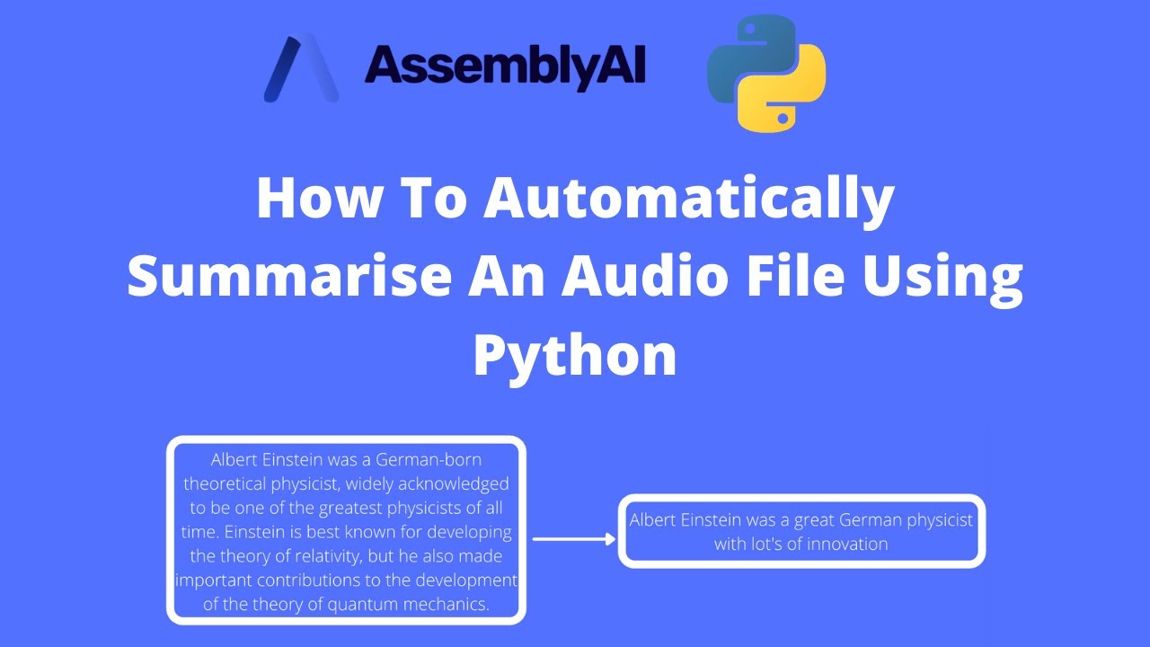 How To Summarise An Audio File In Python | Speech Recognition using Python