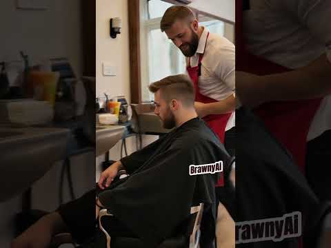 The barber’s BIG surprise! Imagine you have a haircut and you got an extra for free. LOL. #BrawnyAi