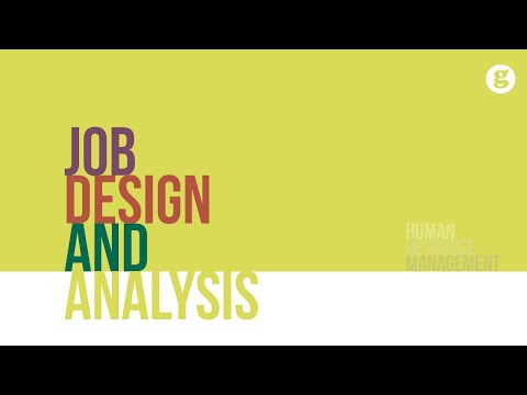 Job Design and Analysis