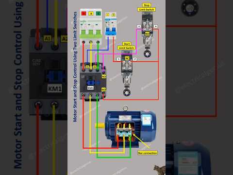 Motor Start and Stop Control Using Two Limit Switches | 3 phase motor limit switch connection