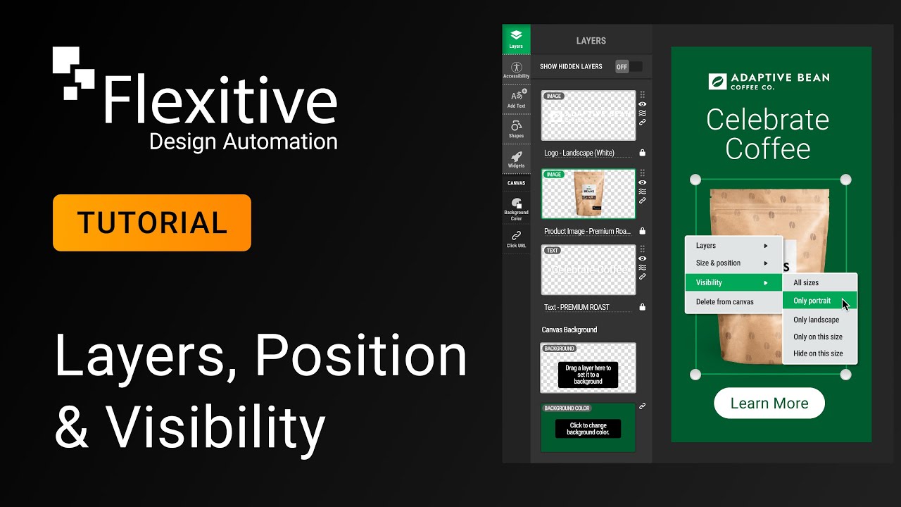 Layers, Position & Visibility - Flexitive Tutorial