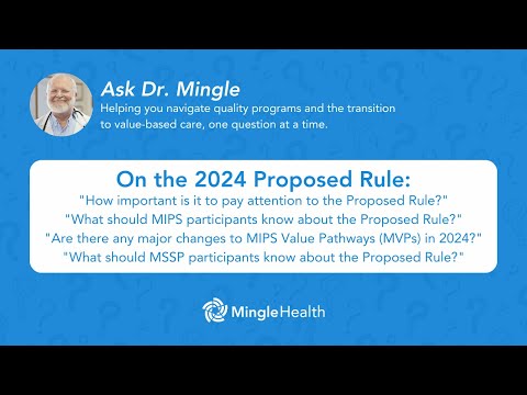 CMS 2024 Proposed Rule: Dr. Mingle's Highlights for MIPS, MVPs, and MSSP
