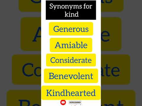 Synonyms for kind #letslearnenglish