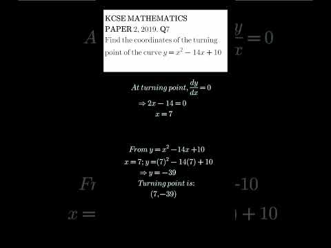Turning Point. (stationary point) Calculus #shorts #maths #learn