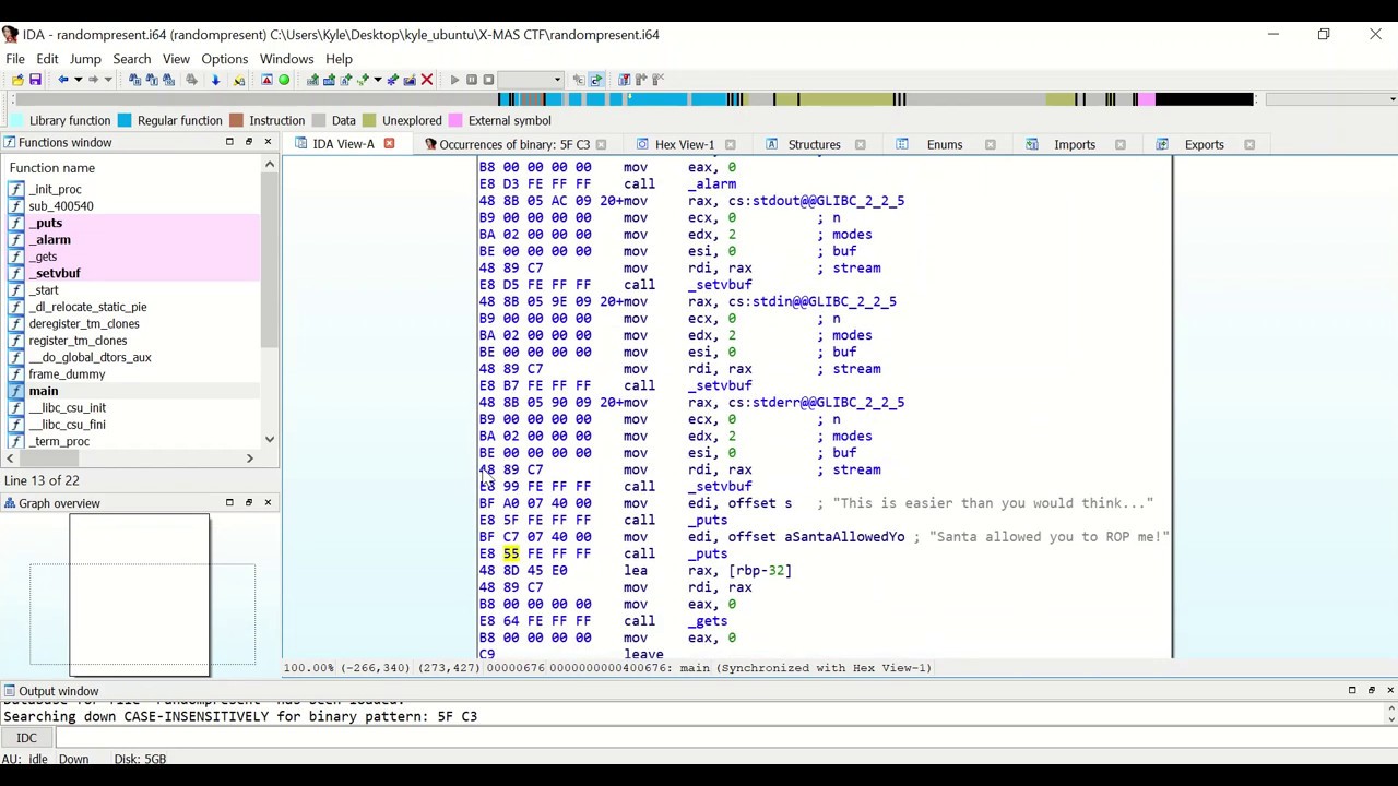 Classic ROP-Ret2Libc Exploit (X-MAS CTF RandomPresent)