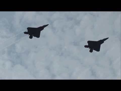 2020 New York International Air Show - F-22 Raptor Demo Team Arrival