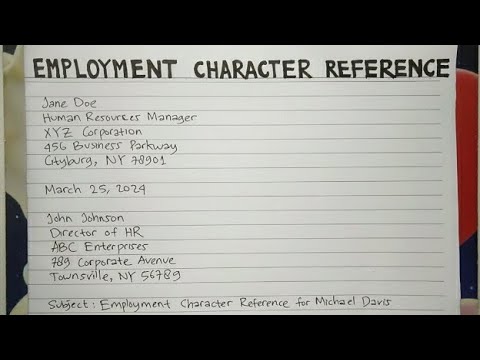 How To Write An Employment Character Reference Letter Step by Step Guide | Writing Practices