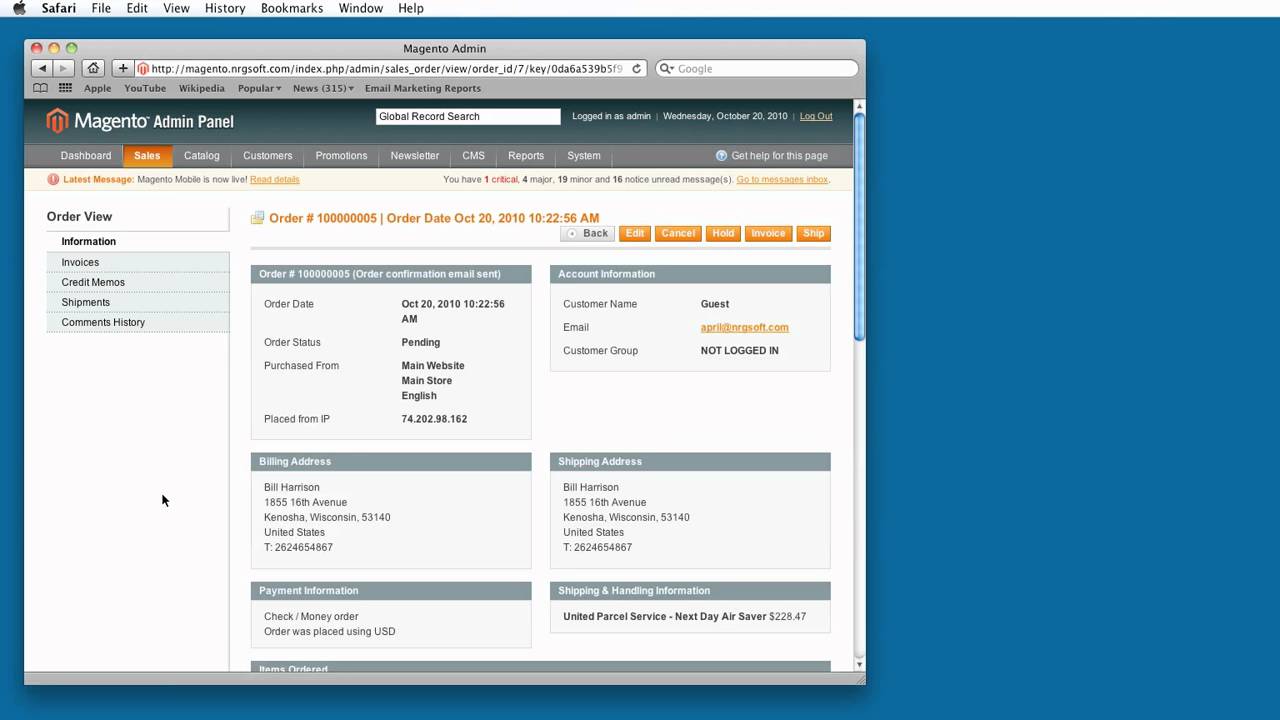 Shipping Magento Orders with NRGship for UPS