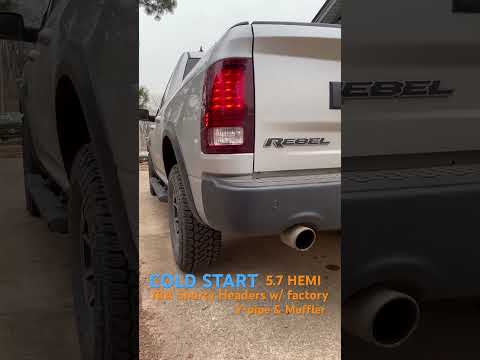Cold Start - JBA Shorty Headers on Ram 1500 5.7 Hemi w/ Factory Cats, Y-pipe, Muffler, Resonators