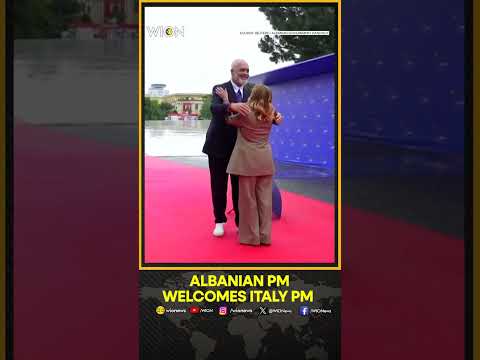 Albanian PM Edi Rama Drops To One Knee, Does 'Namaste' To Welcome Italian PM Meloni | WION Shorts
