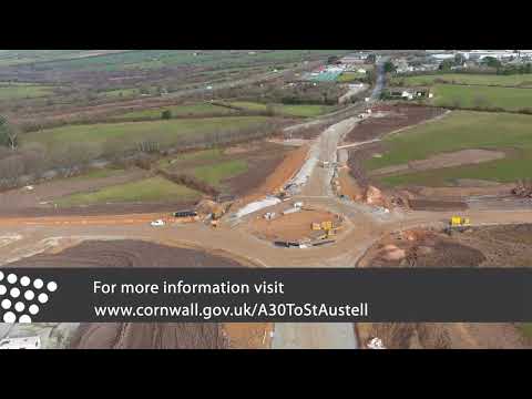 Drone footage shows route of the St Austell to A30 link road taking shape