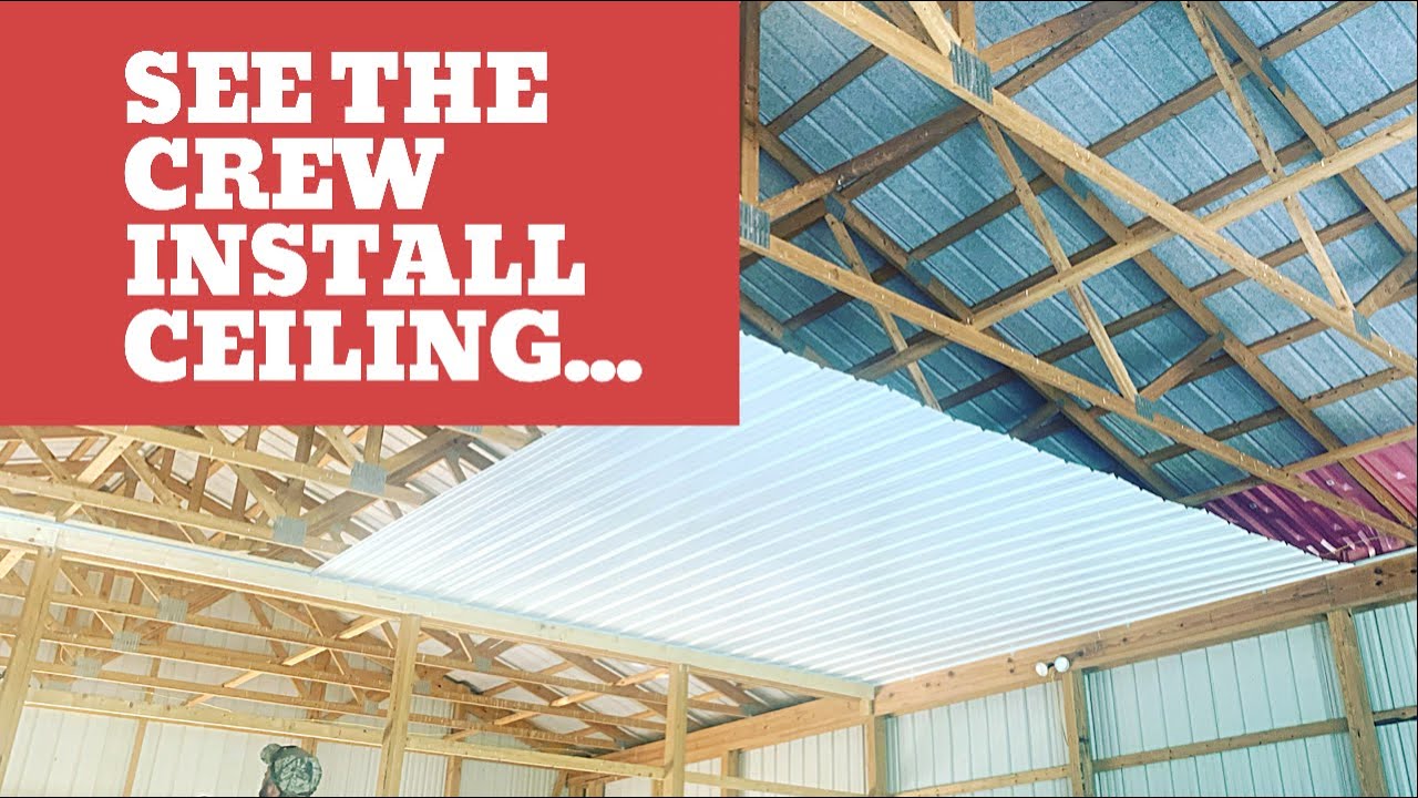 40x64 Pole Barn - Liner Panel Ceiling