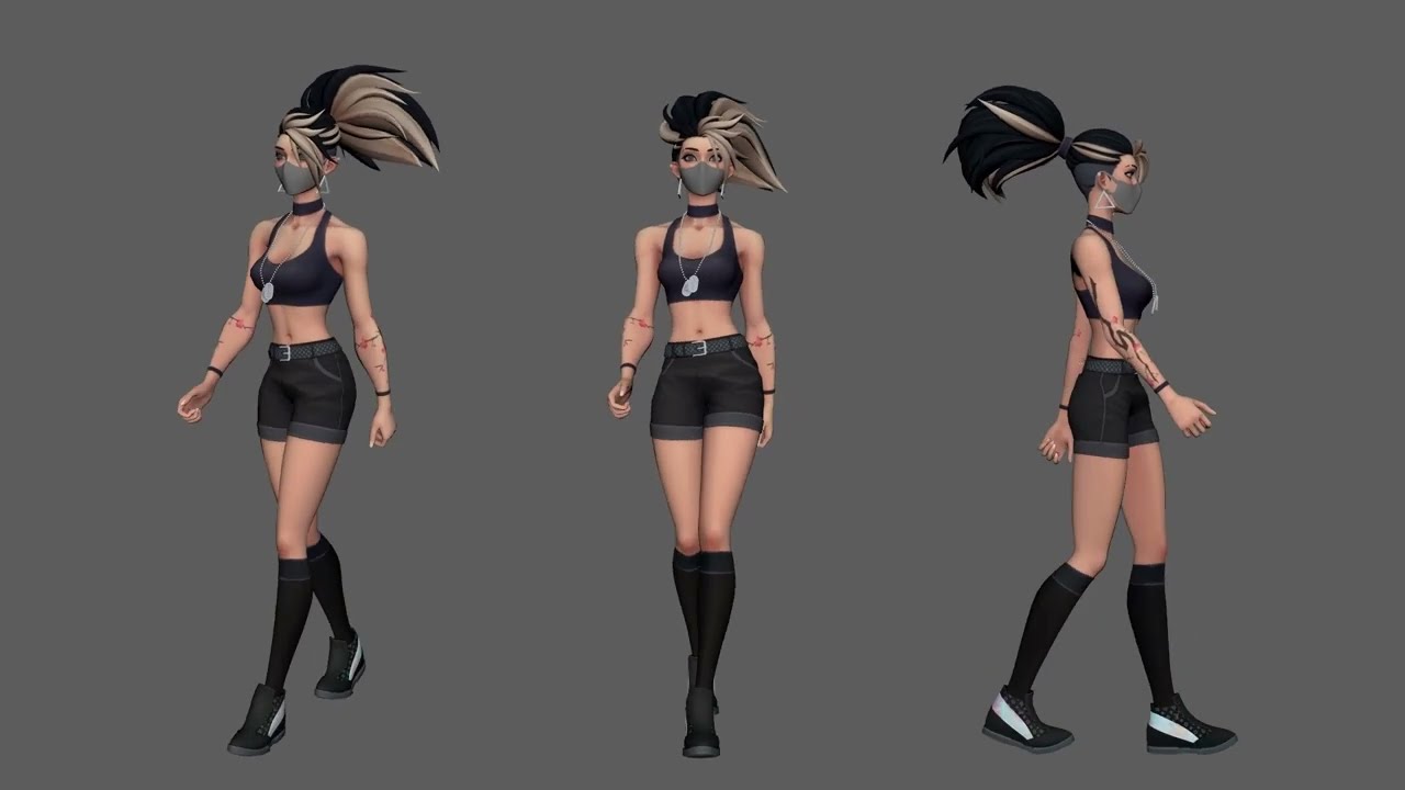 Akali Walk Cycle Animation