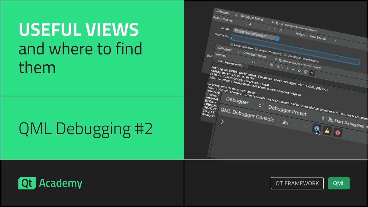 Useful Qt Creator Views for Debugging | QML Debugging with Qt Creator #2