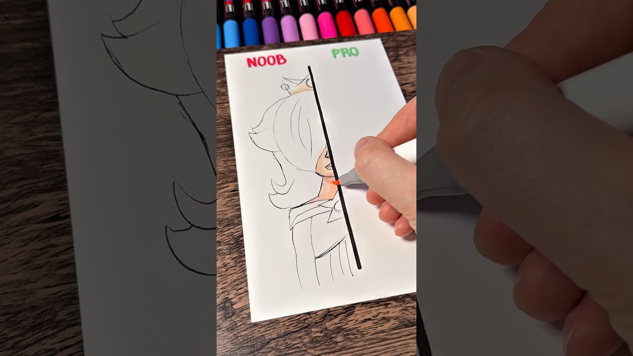 Noob vs Pro⚡️Drawing Rosalina(The Super Mario Galaxy Movie) #art #art #mario #rosalina