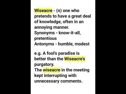 learn a word - Wiseacre #learnawordaday