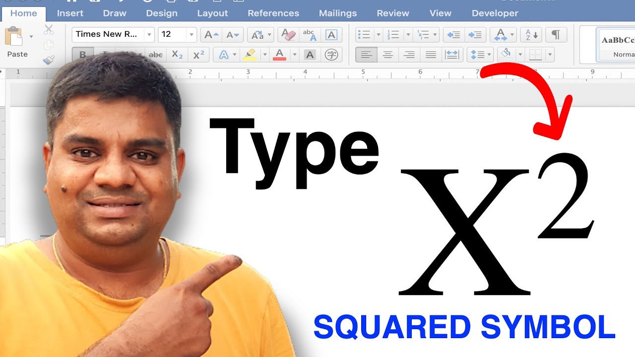 How To Type Squared In Word