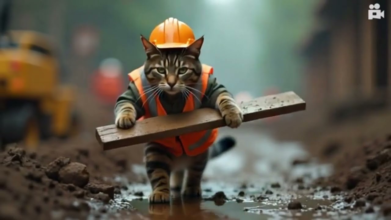 Construction Cat: Hard Hat & Safety Vest