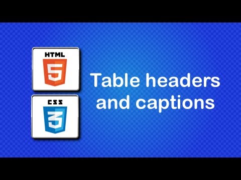 HTML5 and CSS3 Beginner Tutorial 29 - Table headers and captions
