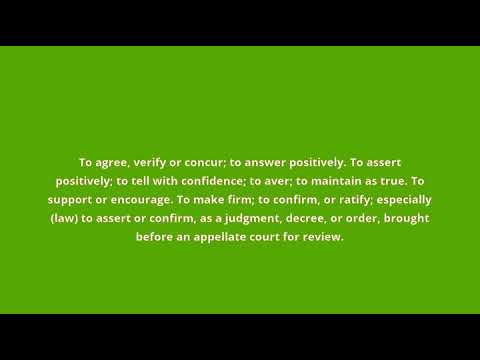 what is the meaning of affirm